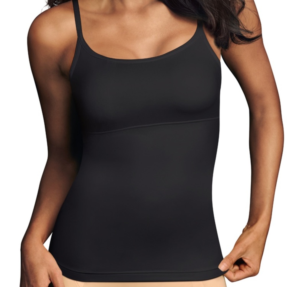 Flexees Black Cool Comfort Firm Control Tank Top - Gem